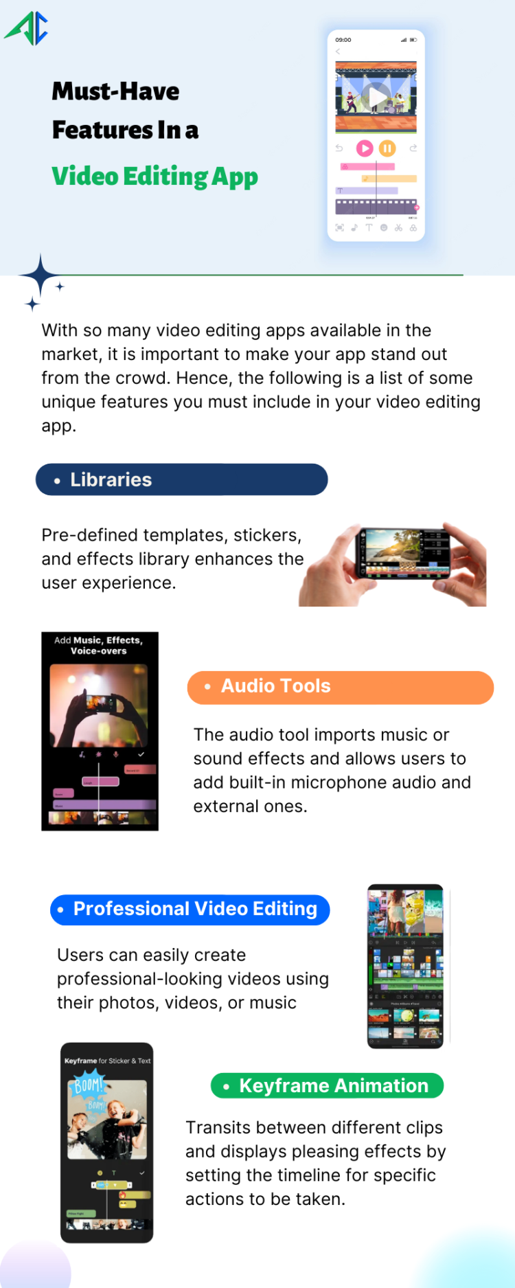 Tips on how to create a video editing app.